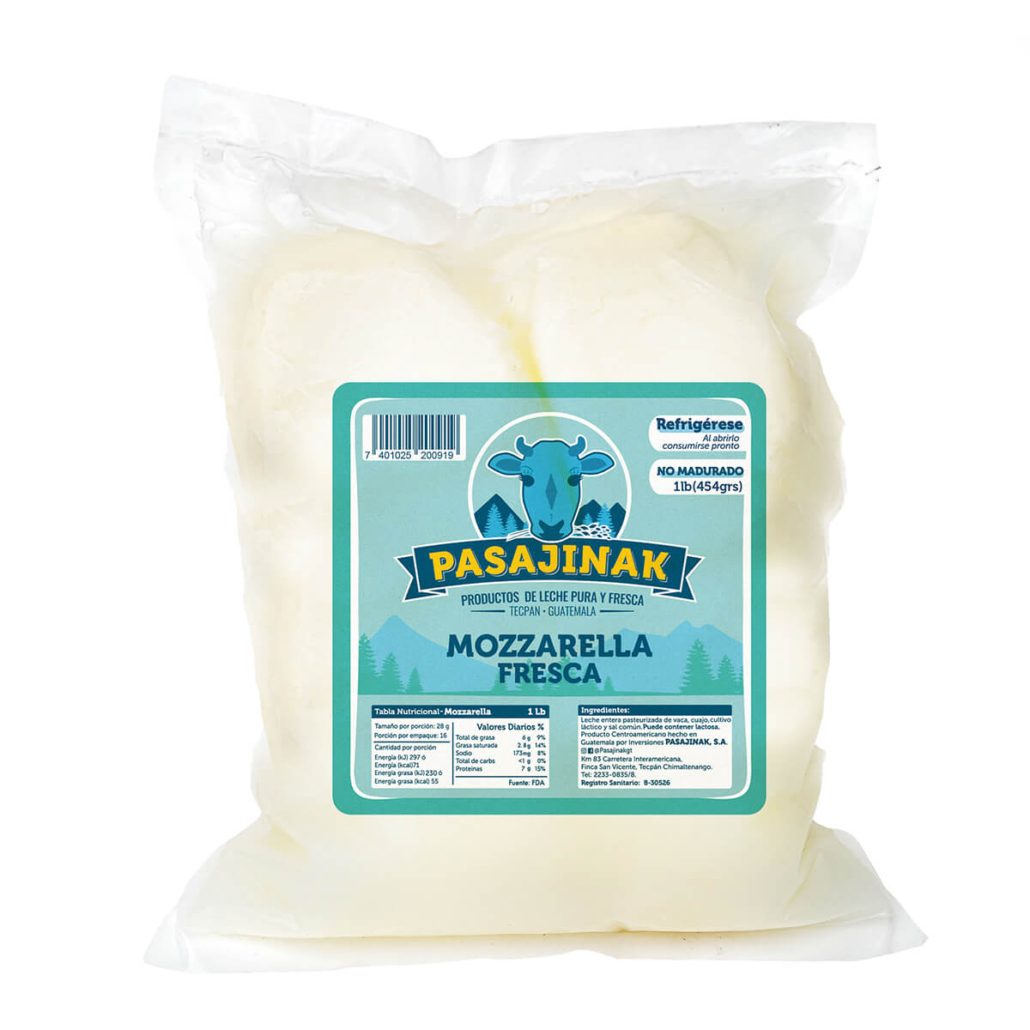 Mozzarella fresca 1 Libra ( 4 bolas) – Pasajinak